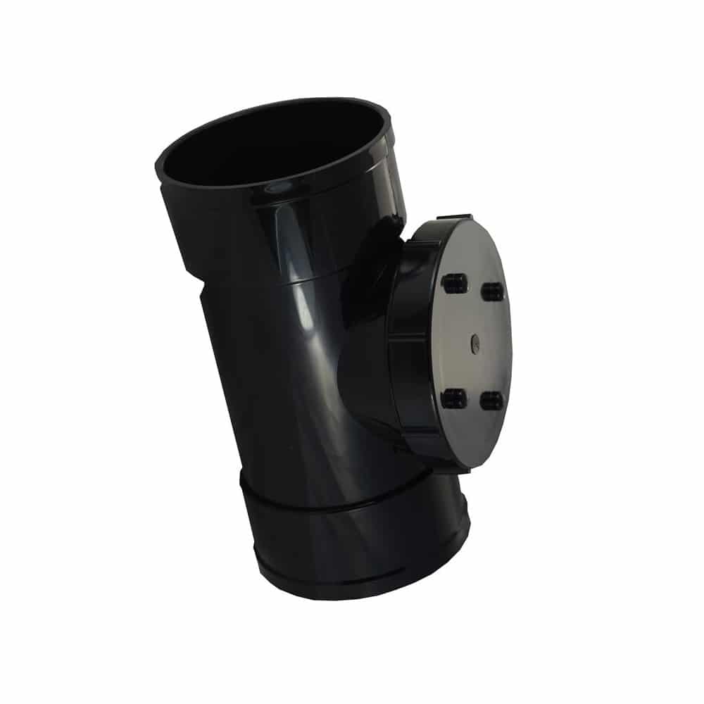 110mm Solvent Soil Weld D/S Access Pipe Black | Speedy Plastics Ltd