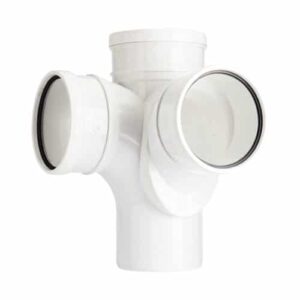 110mm Push Fit Soil 90′ D/S Corner Branch White Polypipe | Speedy ...