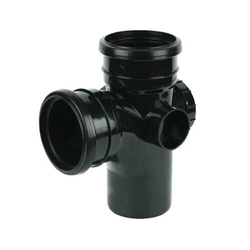 110mm Soil Access Branch 92.5d D/S Black Floplast | Speedy Plastics Ltd