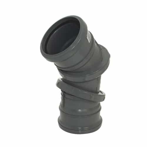 110mm Soil Adjustable Bend 0-90 Anthracite Grey D/S Floplast | Speedy ...